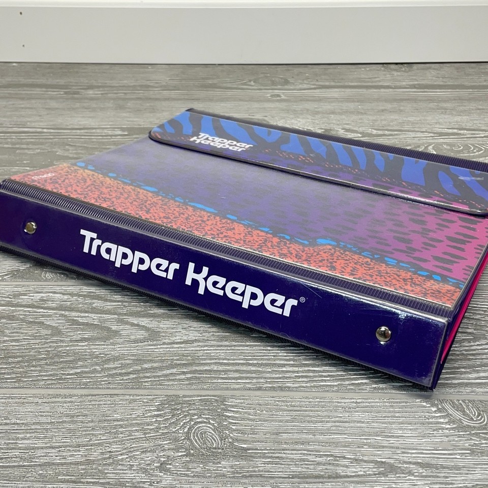 Retro Trapper Keeper 3 Ring Binder Purple Pink Colorful Animal Cheetah ...