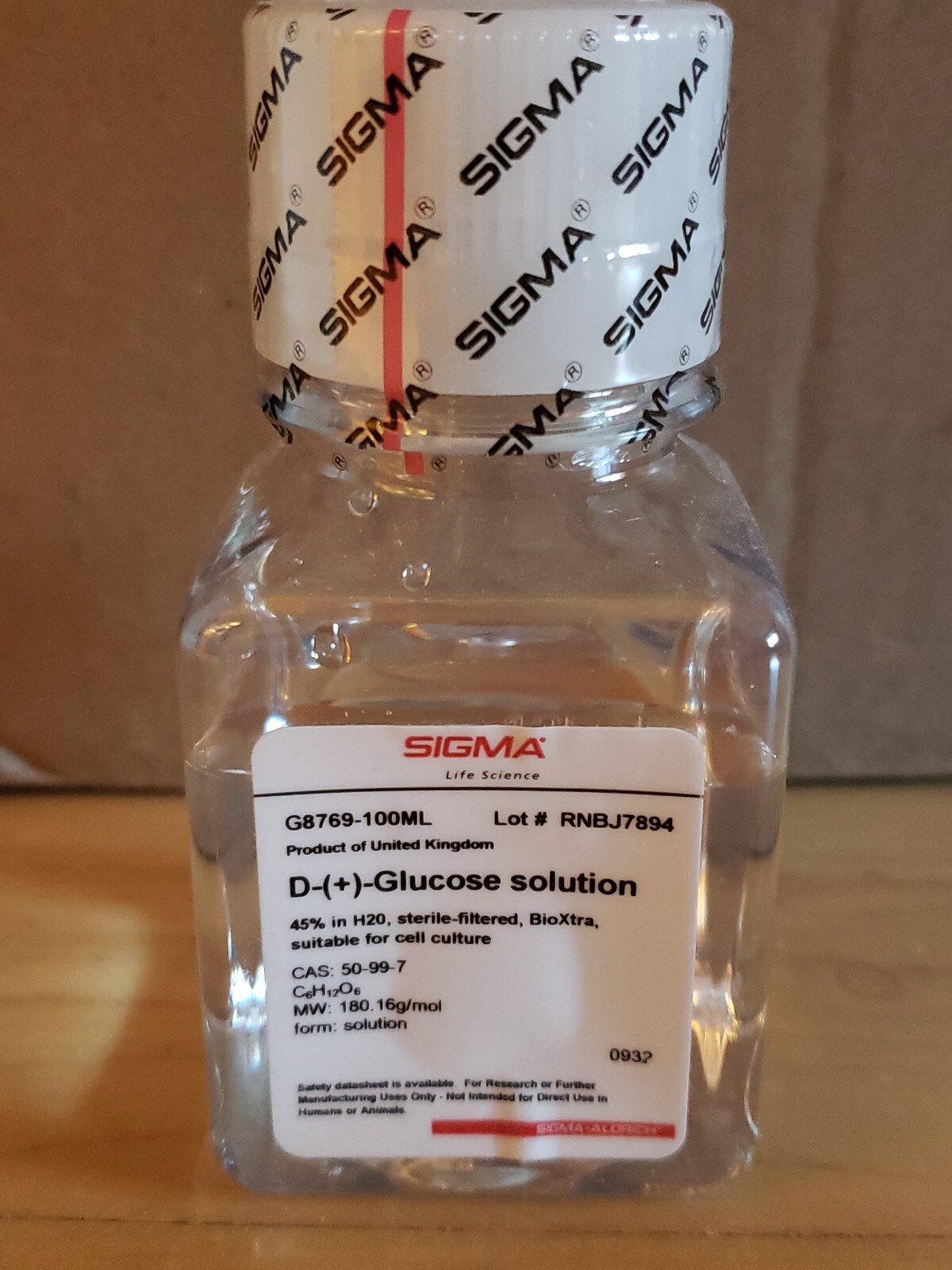 G8769 100ml Sigma D-(+)- Glucose solution 45% in water, sterile | eBay