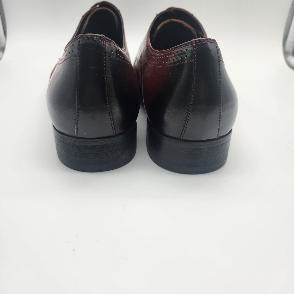 Woufo Mens 12 Burgundy Wingtip Oxfords Lace Up Dress Shoes | eBay