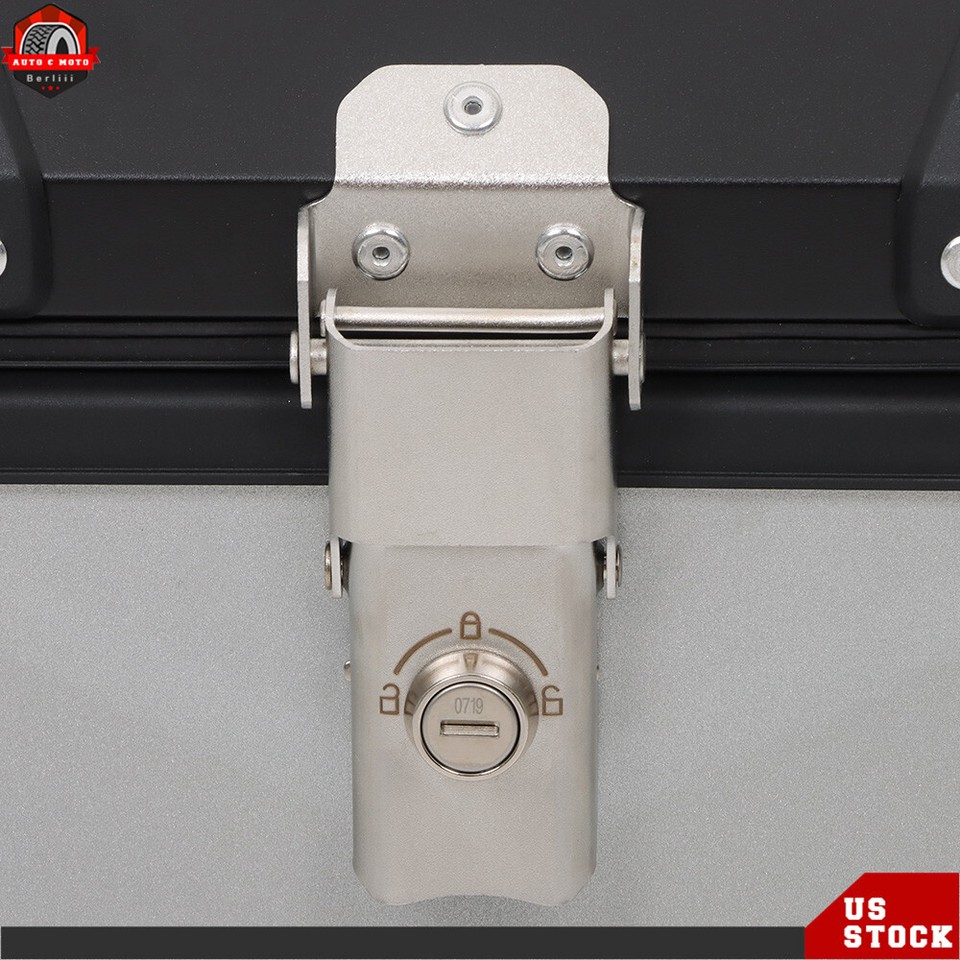 Motorcycle Aluminum Trunk Rear Top Case Luggage Tour Tail Tool Box Lock ...