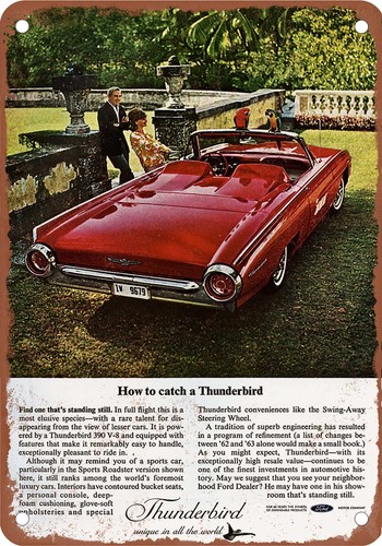METAL SIGN - 1963 Ford Thunderbird Vintage Ad 04 - Old Retro Rusty Look ...
