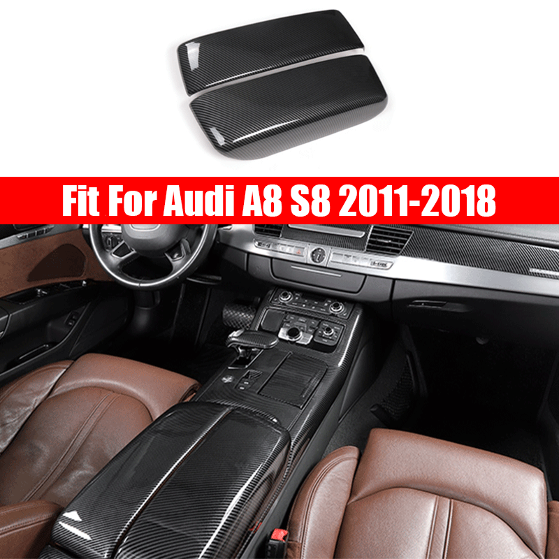 2011-2018 Audi A8 S8 Carbon Fiber Central Console Armrest Box Cover ...