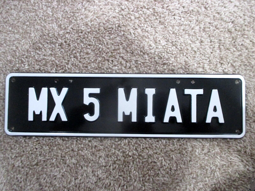 " MX 5 MIATA'' MAZDA Embossed aluminium slimline number plate Brand new ...