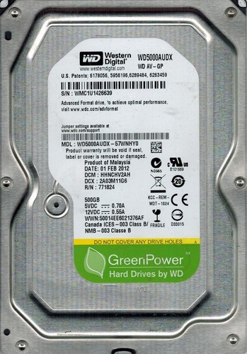 Western Digital WD5000AUDX-57WNHY0 500GB DCM: HHNCHV2AH WMC1U | eBay ...
