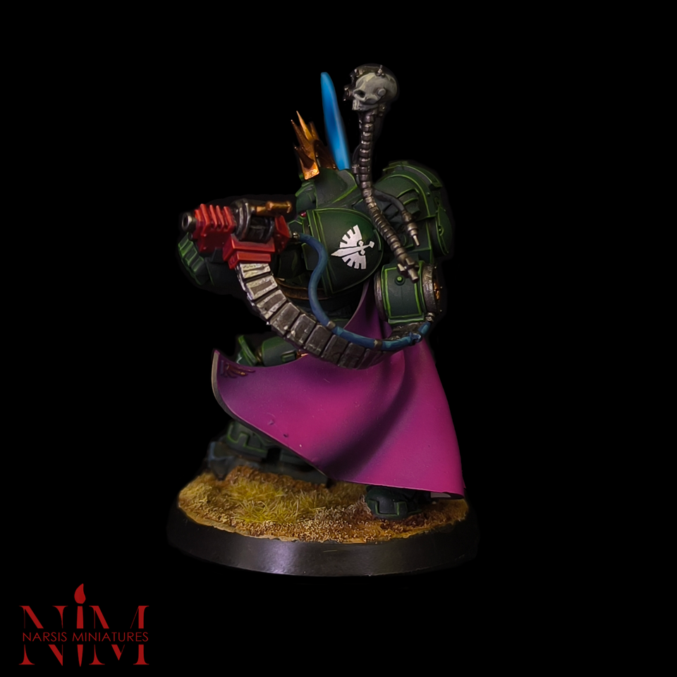 Warhammer 40k painted Dark Angels captain in gravis armour | eBay