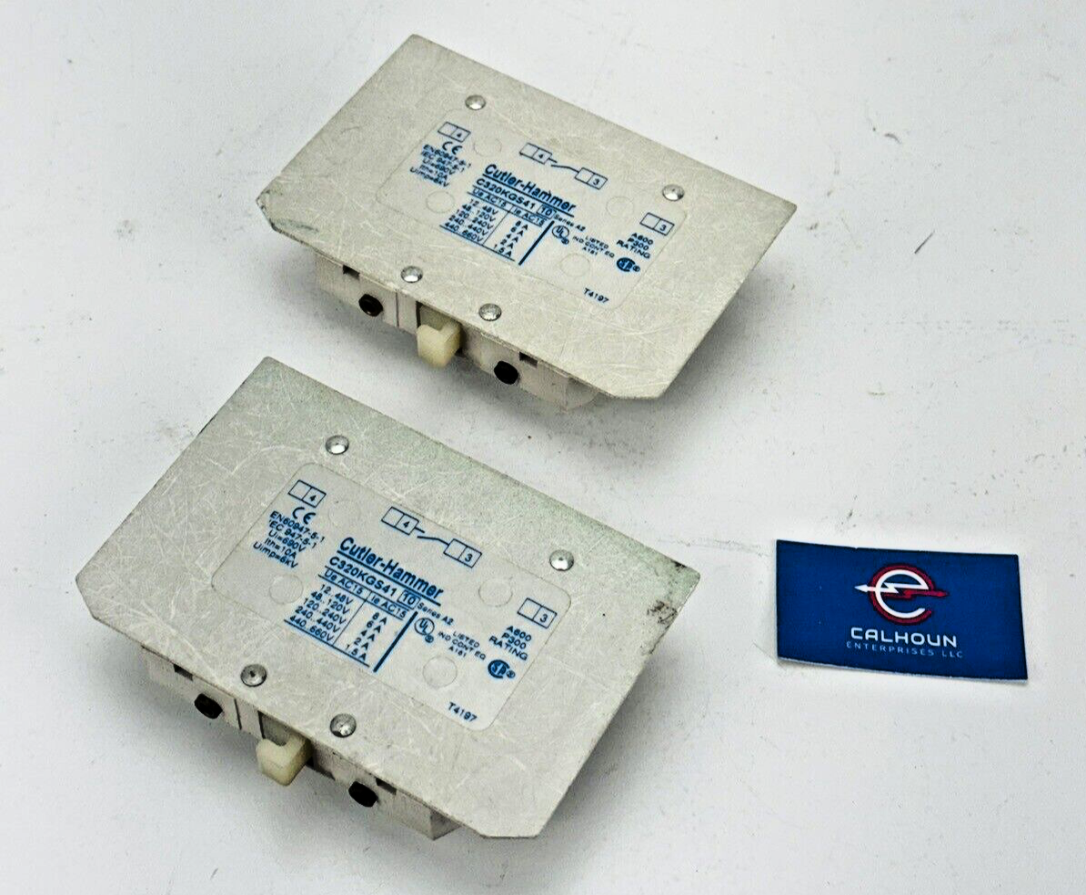 (LOT OF 2) Cutler-Hammer C320KGS41 Auxilary Contact Series A2 *WARRANTY ...