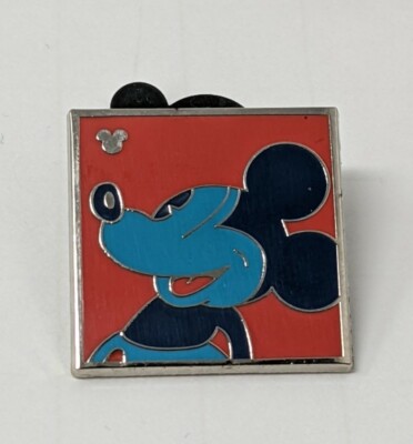 Disney Pin Hidden Mickey Collection Neon Square Mickey Mouse Red | eBay