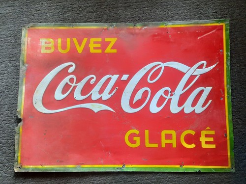 Vintage Coca Cola Buvez Glace RARE French 1946 Coke Original Embossed ...