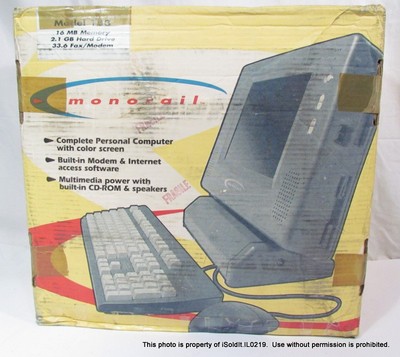 NEW NIB Vintage Monorail PC Model 133 All-in-one Computer w/ Mouse And ...