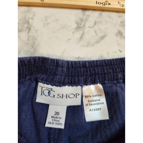 The Tog Shop Women's Blue Dog Embroidery Elastic Waist Straight Leg ...
