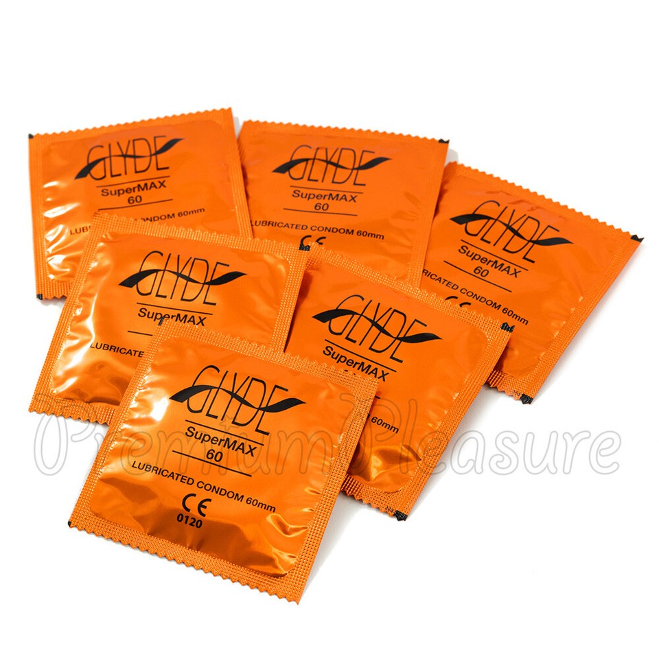 GLYDE Supermax Profilattici Vegani Lubrificato 60mm Larghezza Naturale ...