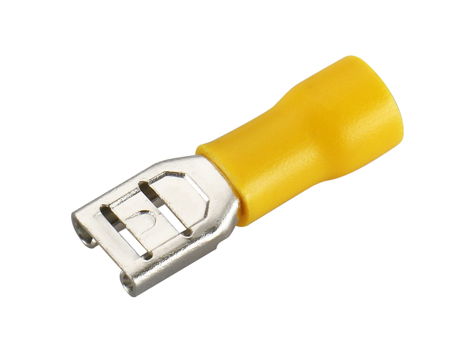 10mm YELLOW FEMALE SPADE CRIMP TERMINAL CONNECTORS,ALTERNATOR,STARTER ...