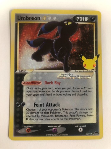 Pokemon Umbreon Star Celebrations Classic Collection 2007 NM Foil 17/17 ...