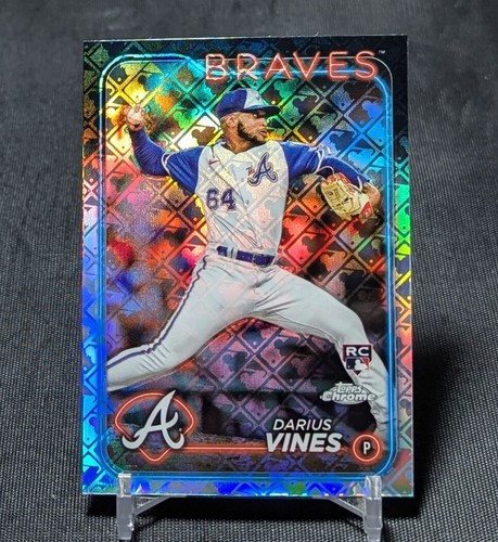 Darius Vines Rookie RC 2024 Topps Chrome Logofractor Card #197 Atlanta ...