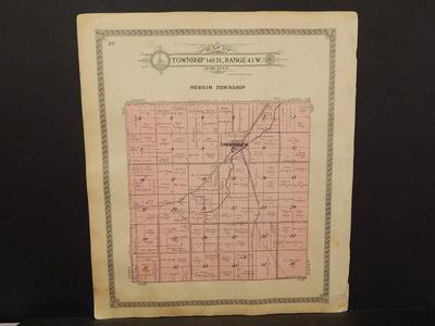Minnesota Roseau County Map Hereim or Deer Township 1913 Dbl Side J13 ...