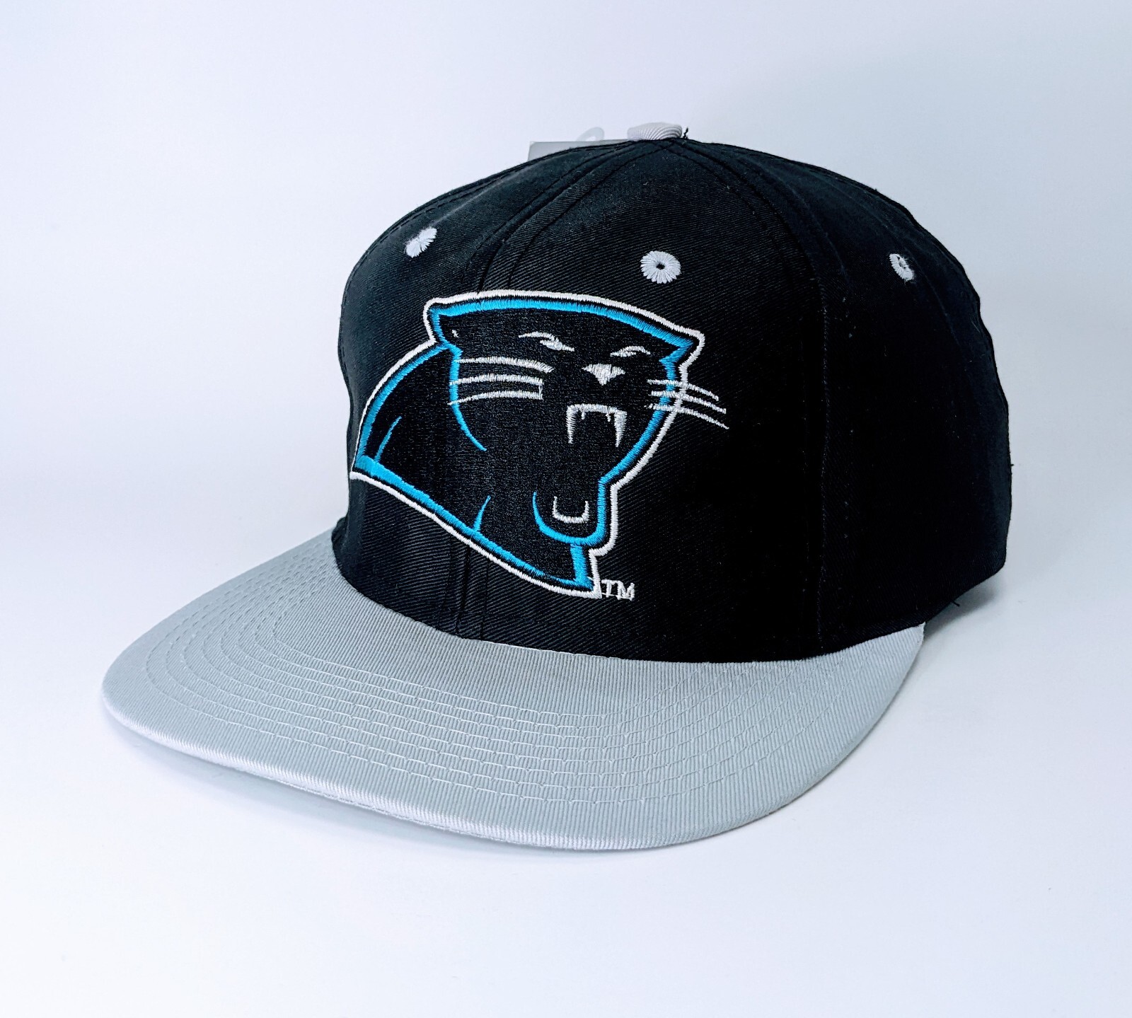 Vintage 1990s NFL Logo 7 Carolina Panthers Black/Grey Snapback Hat ...
