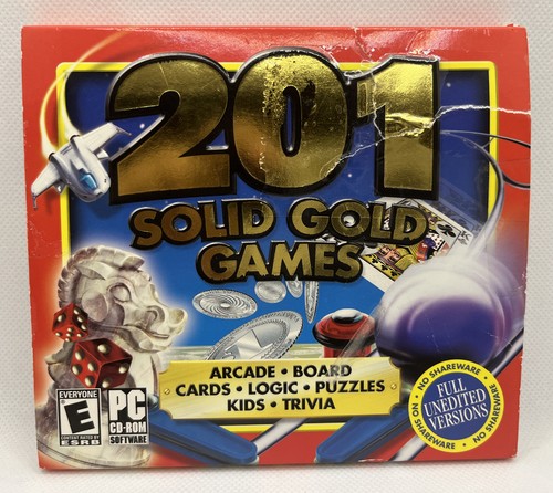 ️ 201 Solid Gold Games (PC CD-ROM, 2005, Arcade, Cards, Puzzles, Trivia ...