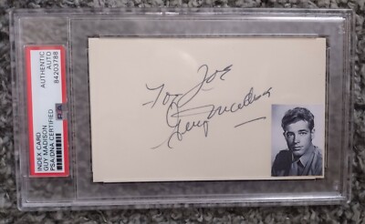GUY MADISON - Actor - 1956 Vintage Autograph Note Signed - PSA ...