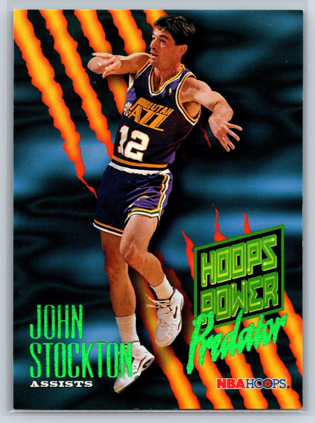 1994-95 NBA Hoops John Stockton Predator Insert Utah Jazz #P-8 | eBay