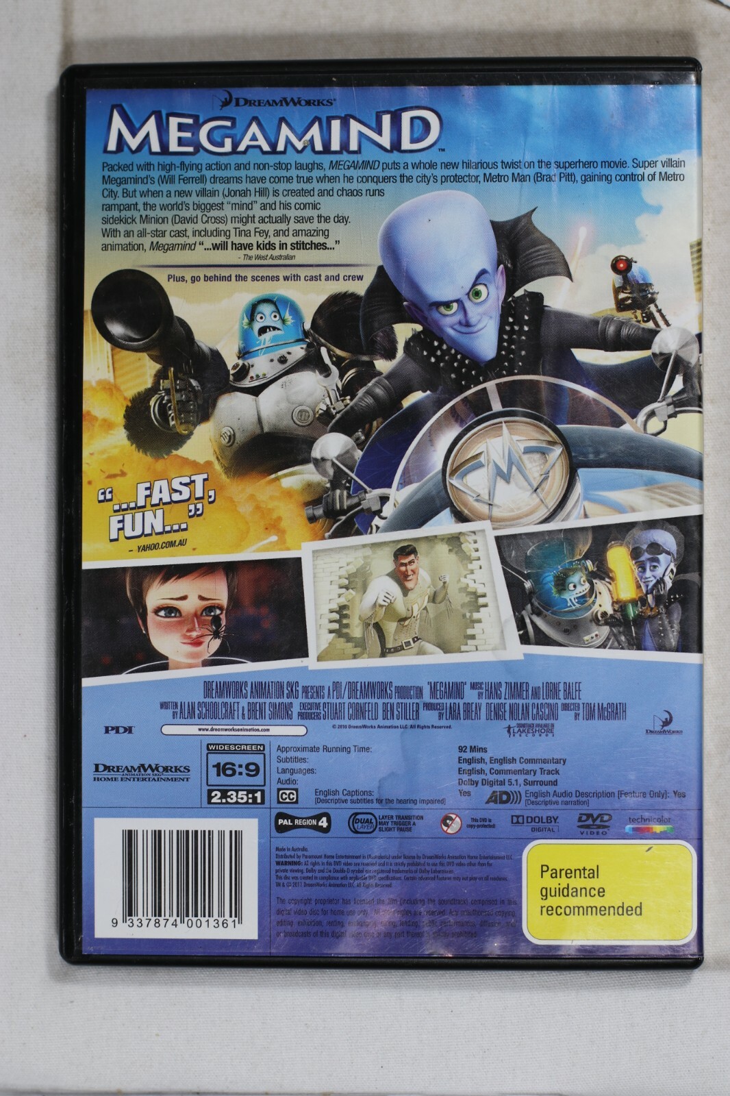 Megamind (DVD, 2011) Ben Stiller & Will Ferrell Reg 4 Preowned (D698 ...