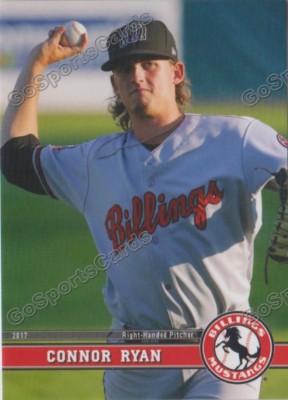 2017 Billings Mustangs Connor Ryan RC Rookie Cincinnati Reds | eBay