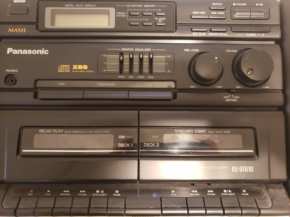 Panasonic RX-DT610 Boombox Dual Cassette CD Player AM/FM Radio EQ ...