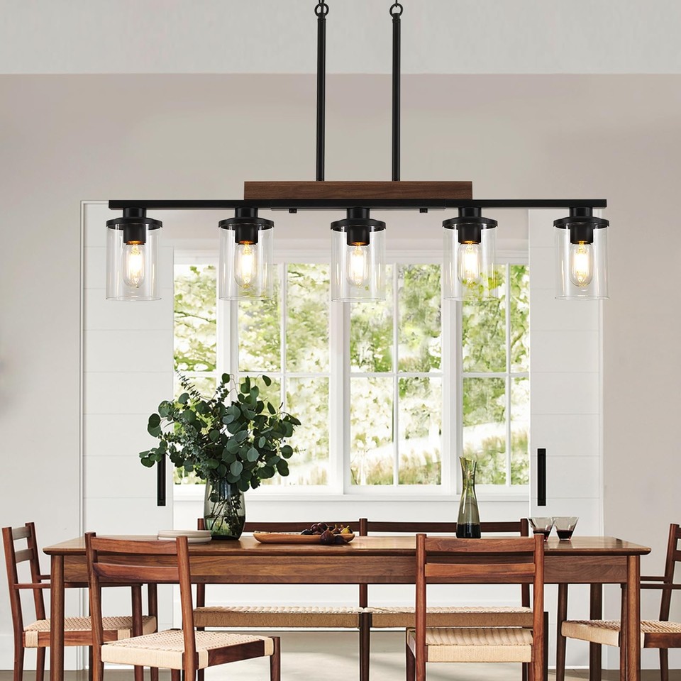 36.2'’ Kitchen Lighting, 5-Light Dining Room Light Fixture Chandelier ...