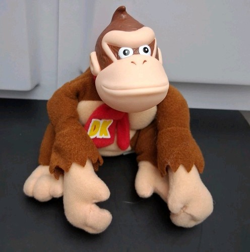ToySite 1999 Donkey Kong 6" Plush Nintendo N64 BeanBag Plastic Head Vtg ...