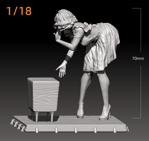 1/18 resin figure model H/70mm Maid and TV Unassembled 3D printing | eBay
