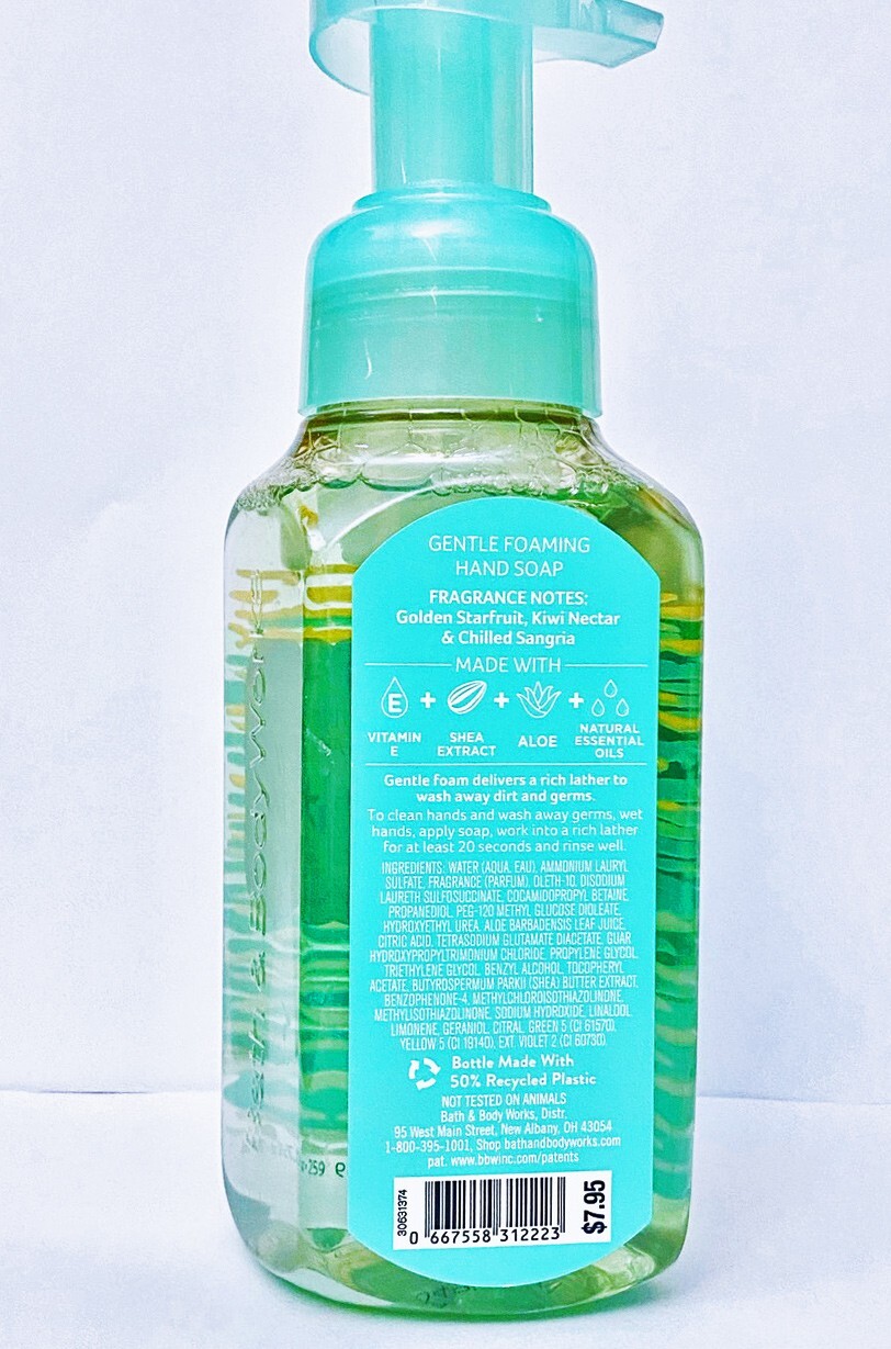 3 Bath & Body Works STARFRUIT SANGRIA Gentle Foaming Hand Soap 8.75 oz ...