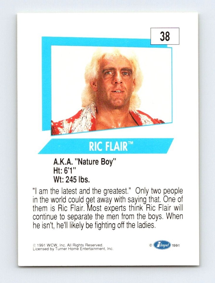 #38 RIC FLAIR TRADING CARD WCW Wrestling Vintage 1991 Impel SAL2 | eBay