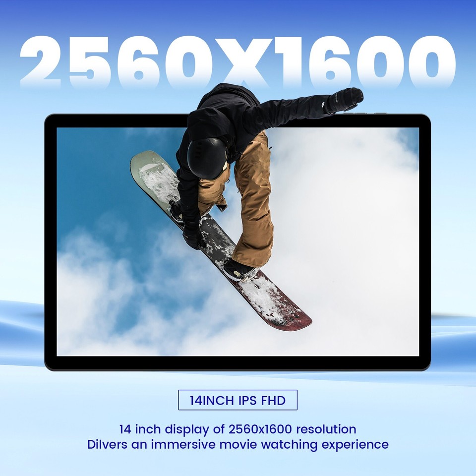 14 inch Tablet Ultra Big Android 14 1 TB Storage 16GB RAM IPS Bundle ...