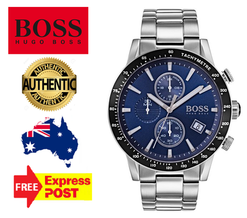 Hugo Boss Rafale Hb1513510 Silver/blue/black Chronograph Quartz Mens ...