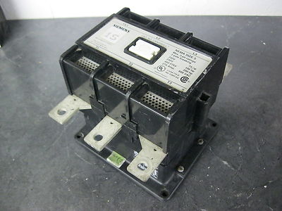 SIEMENS CXN Series Size 5 Contactor 3 pole 200 hp 480 volt coil ...