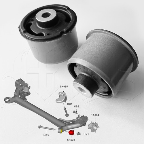 REAR SUSPENSION AXLE SUPPORT BEAM MOUNTING BUSH SET FOR FORD FIESTA MK6 ...