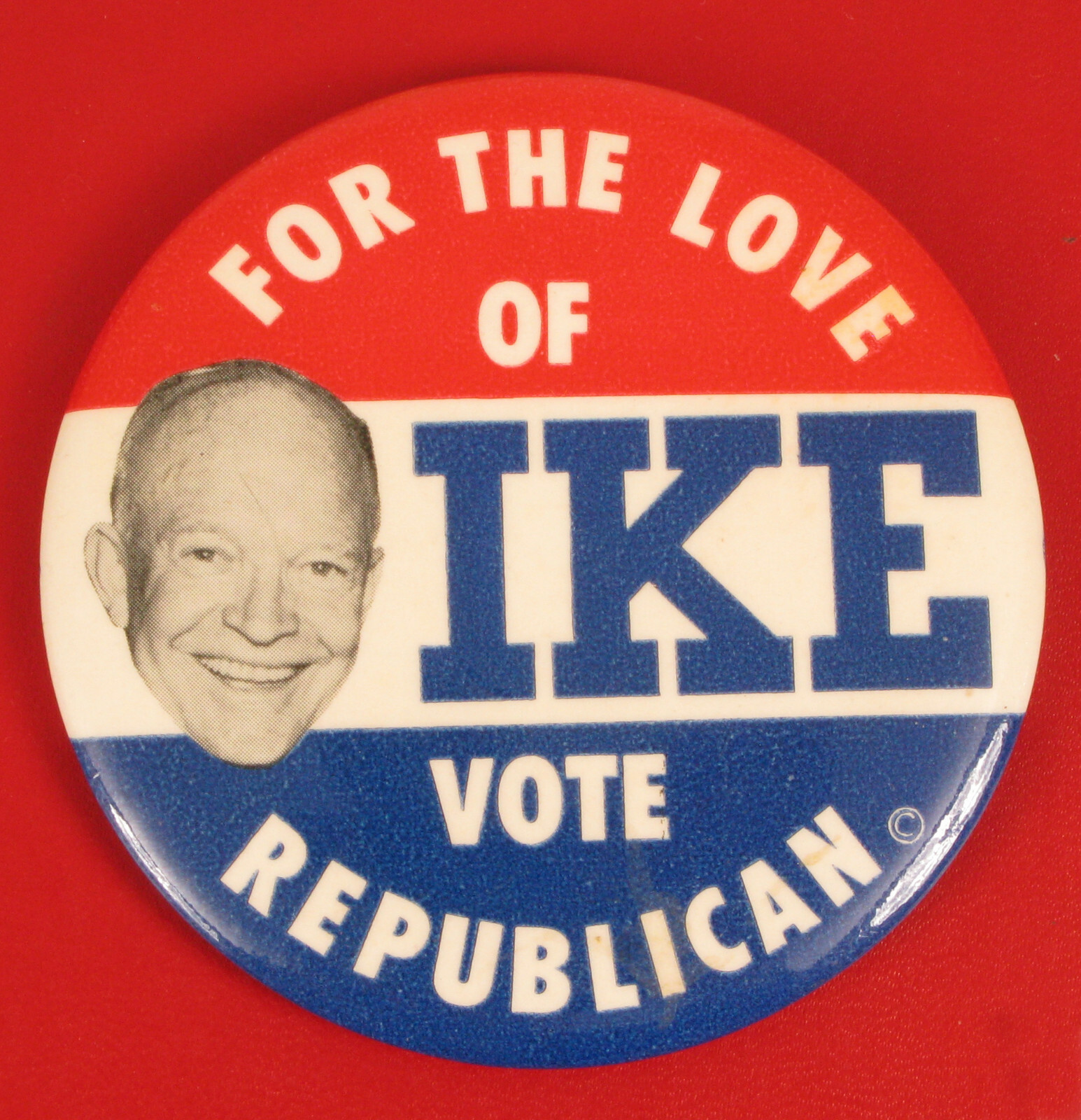 HUGE DWIGHT D EISENHOWER CAMPAIGN BUTTON FOR THE LOVE OF IKE VOTE ...