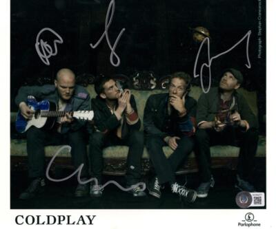 Coldplay Full Band x4 Signed Autograph 8x10 Photo - Chris Martin +3 ...