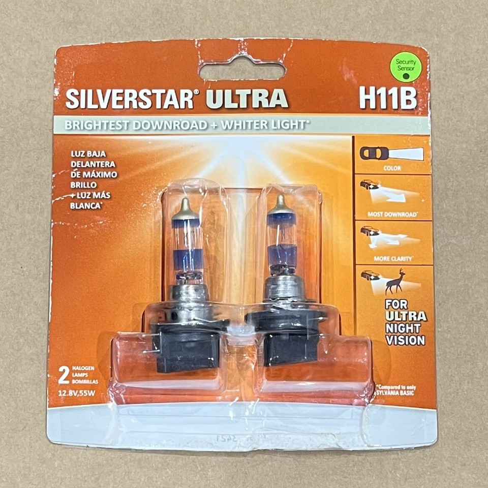Sylvania H11B SilverStar ULTRA High Performance Halogen Headlight Pair ...