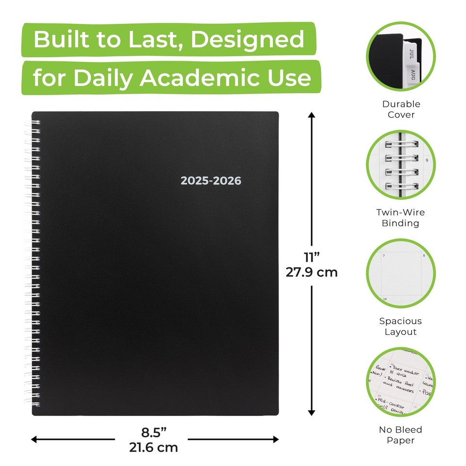 WallDeca Academic Planner 2025-2026, Daily, Weekly & Monthly Planner ...