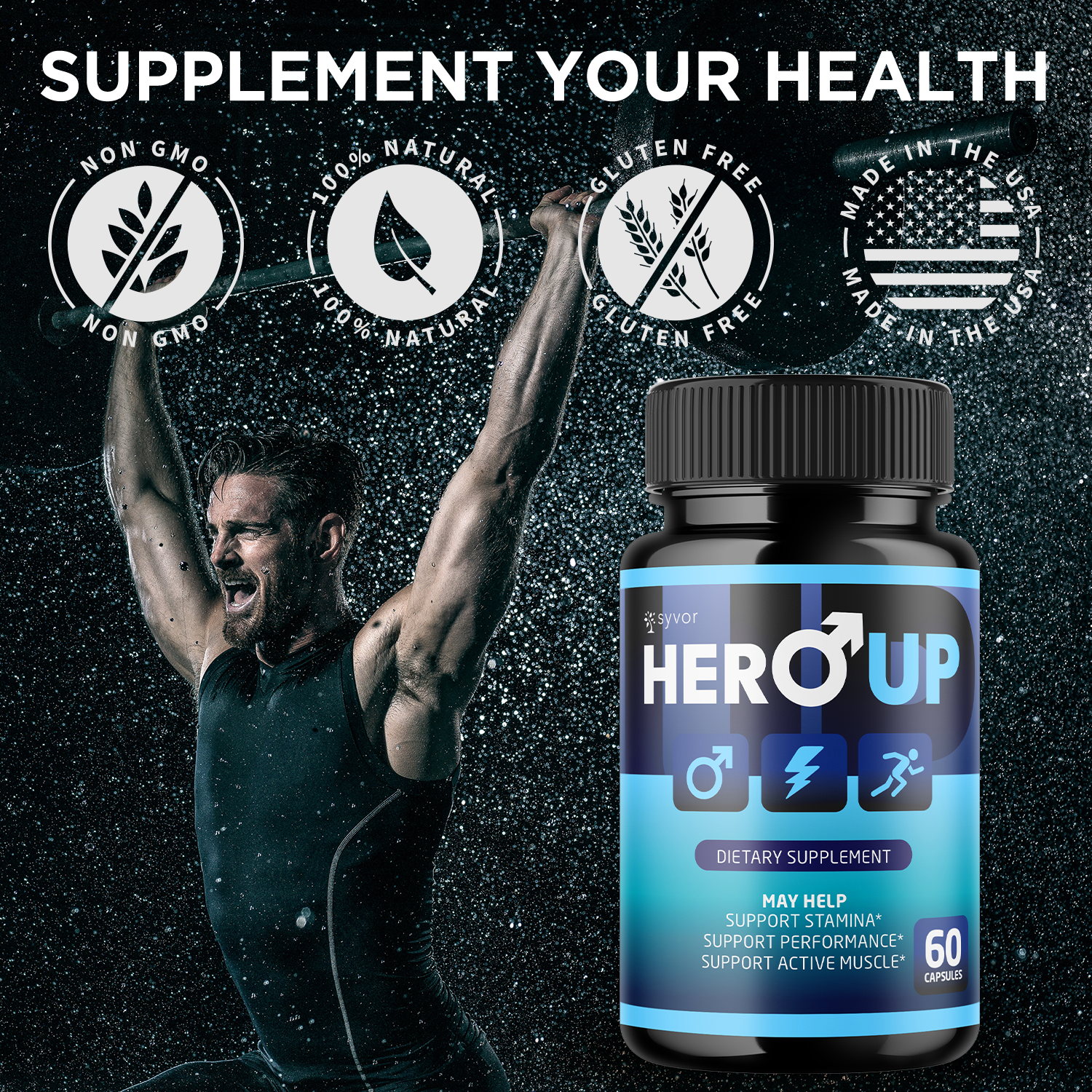 (3 Pack) Hero Up for Men Advanced Max Formula Vitamin Supplement 180 ...