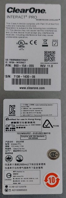 ClearOne Interact Pro 860-154-055 Rack Audio Conferencing System for ...