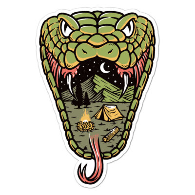 Camping Snake, Vinyl Decal Sticker, Indoor Outdoor, 3 Sizes, #9894 | eBay