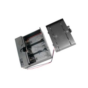 3/4x D Cell Battery Holder Box 4.5V DC Case with Wire Lead Cover Switch ...