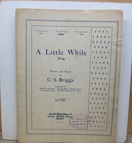 A Little While - C. S. Briggs - Sheet Music 1910 | eBay