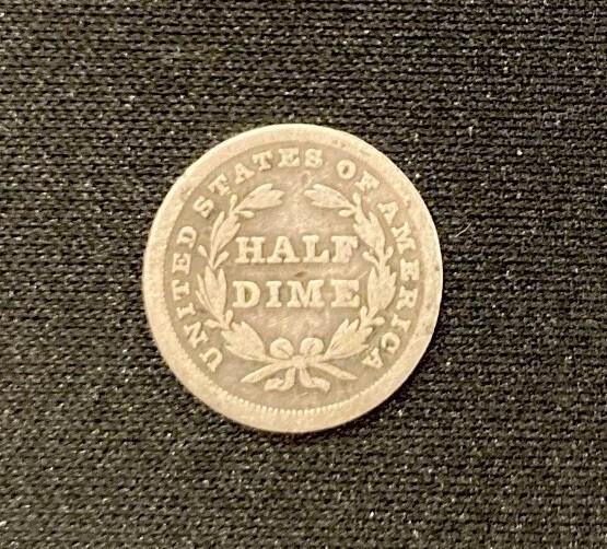 1838 G! Seated Liberty Silver Half Dime! No Drapery! Small Stars! ENN ...