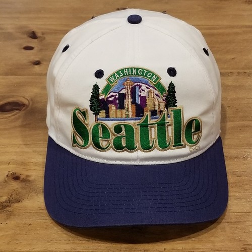 Vintage Seattle Washington Tourist Travel Hat Cap Snapback White Big ...