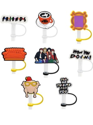 Friends Stanley Cup Straw Covers- 8 Total- Compatible with 30/40oz w ...