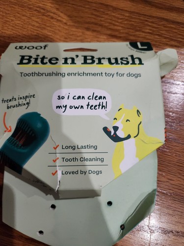 BITE N' BRUSH DOG CHEW TOY TOOTHBRUSH TEETH CLEANING SIZE L | eBay