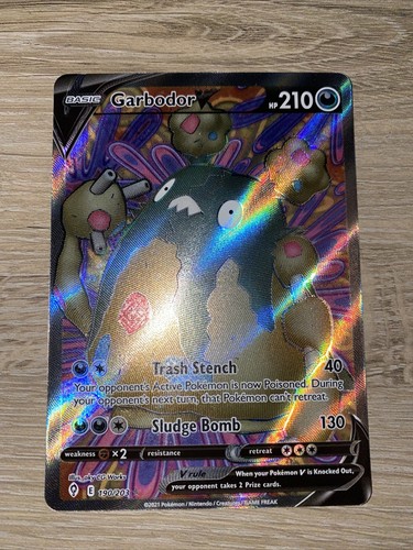 Garbodor V - FULL ART 190/203 Holo Rare Pokemon EVOLVING SKIES MINT | eBay