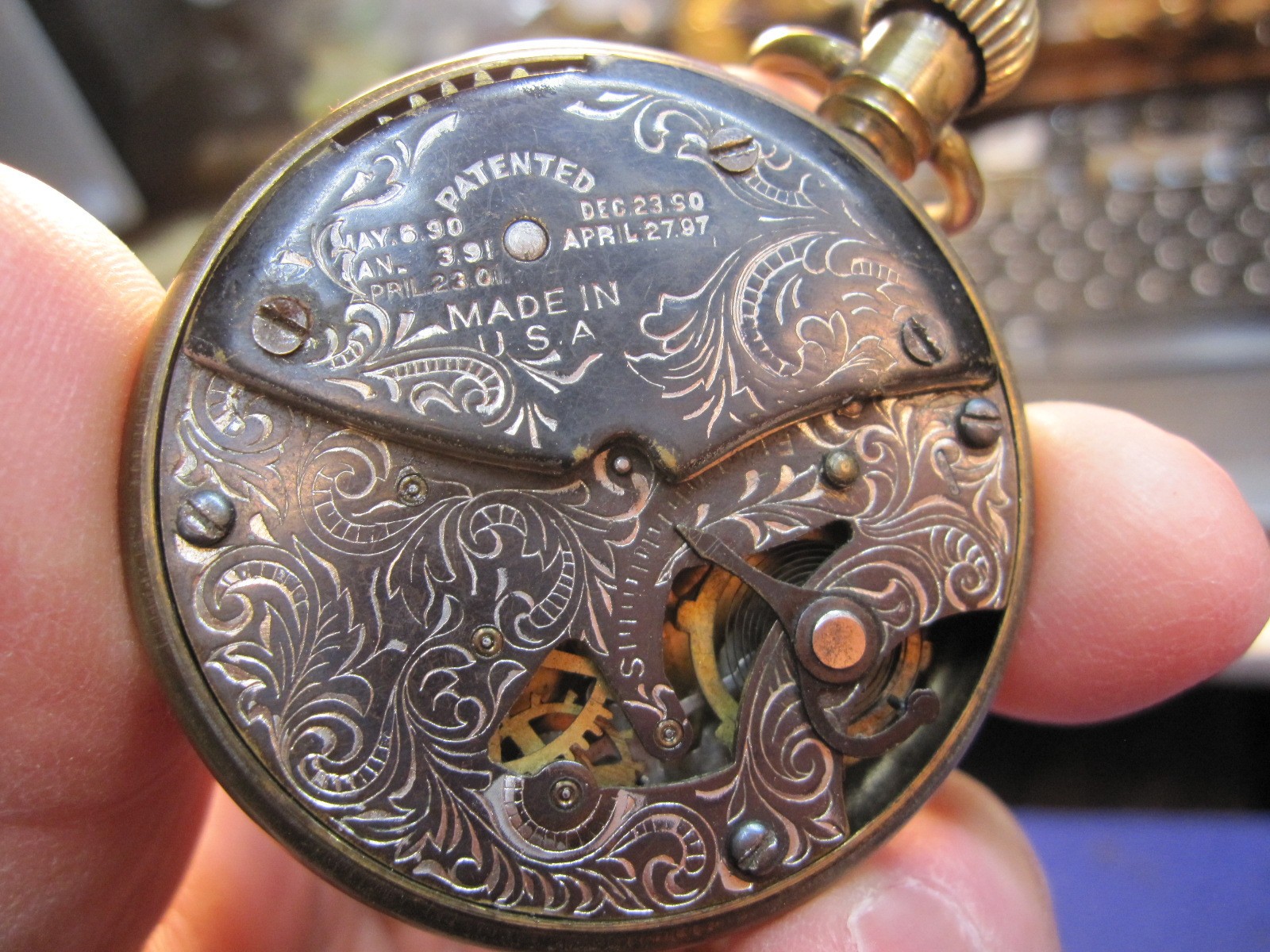 Ingersoll 1900-1905 Puritan fancy dollar pocket watch w engraved fancy ...